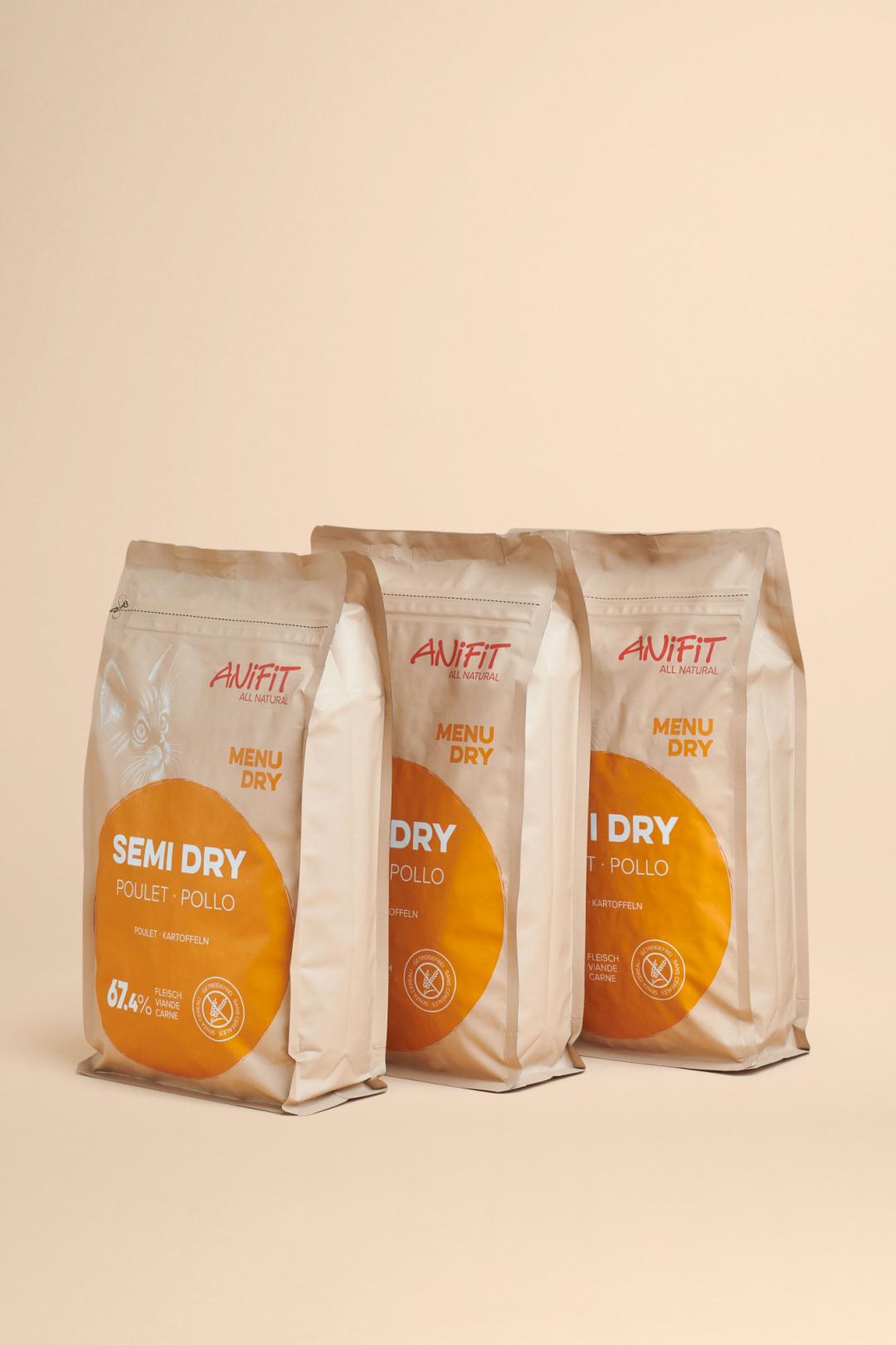 Halbfeuchtes Katzenfutter: Semi Dry von ANiFiT Schweiz